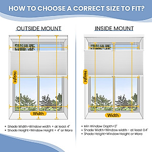 Allesin Top Down Bottom Up Cellular Shades,Blackout Cellular Shades Noise Reduction,Cordless Cellular Shades Room Darkening Honeycomb Shades,Blackout (White,32"x64") Easy to Install