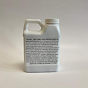 NEEMO Neem Oil Concentrate for Plants 16 oz | 100% Pure Cold Pressed Neem Oil Spray with high Azadirachtin for Organic Use | Size 16 fl oz Concentrate Makes 16 gallons (60 L) of Neem Spray.