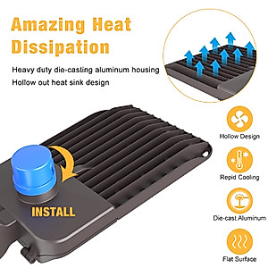 JC-LGL 300W LED Parking Lot Light 2Pack, LED Shoebox Light with 42000LM 5000K Daylight, IP65 Waterproof Dusk to Dawn Parking Lot Light with Slip Fitter, Dimmable Area Light for Parking Lot Stadium