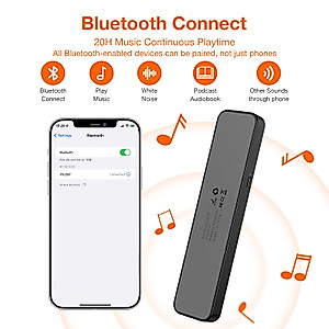 Lopuion Bluetooth Pillow Speaker for Sleeping, Mini Bone Conduction Pillow Speaker with Stereo Bass, Bluetooth Sleep Headphones for Deep Sleeping, Portable Pillow Speaker with Volume Control-Gray