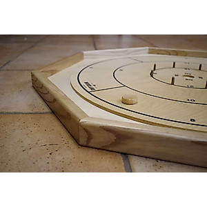 26 Natural and White Crokinole Discs with a Velvet Pouch (Mini Discs - 1 3/32 Inch Diameter (2.8cm))