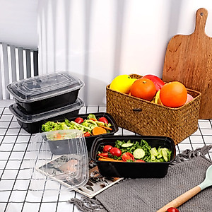 LIYH 50pcs Meal Prep Container 1 Compartment,45oz Food Storage Containers with Lids,Bento Box,Reusable BPA Free Lunch Boxes,Microwave Dishwasher Safe.