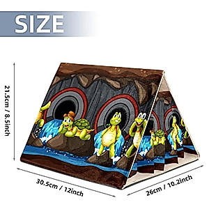 Turtle Underground, Guinea Pig Bed Washable Small Animal Hideout, Hamster Cage Accessories for Gerbils Chipmunks Squirrels Hedgehogs Guinea Pigs