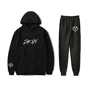 XPLR Colby Brock Skin Merch Hoodies Sweatpants Long Leeve Sweatshirt Women Men's Sets Couple Clothes (Black-WP10080,M)