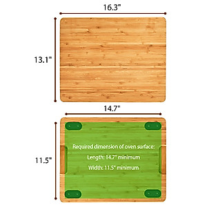 Cutting board for Convection Toaster Oven, Compatible with Ninja DT201/DT251 Foodi Air Fryer, with Heat Resistant Non-Skid Silicone Feet, Creates Storage Space, Protects Cabinets Cupboard, 16.3x13.1”