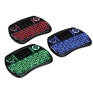 iPazzPort 2.4Ghz Backlit Mini Wireless Keyboard with Touchpad Mouse Combo, Rechargable Li-ion Battery for Google Android TV Box, PS3 XBOX, Raspberry Pi 3, HTPC, IPTV (Backlit Version)