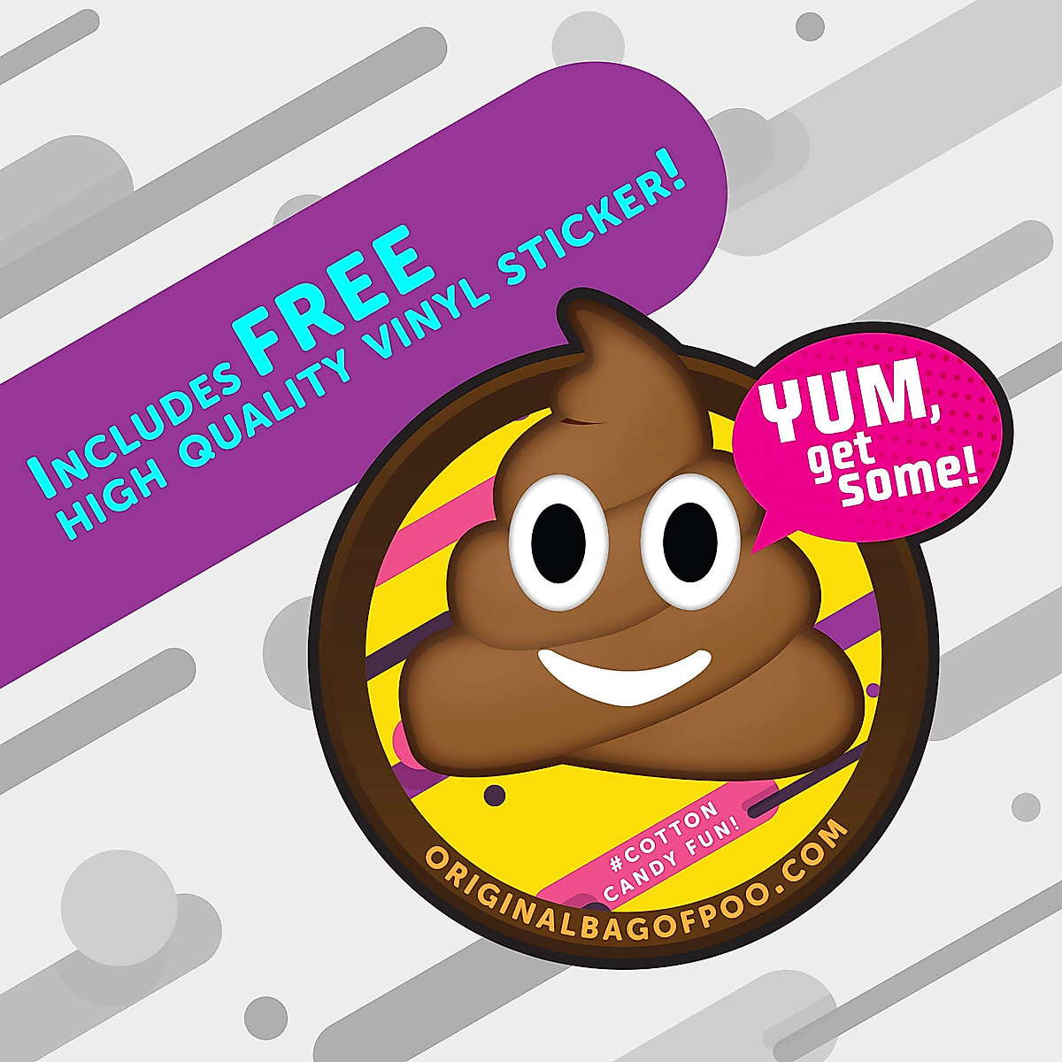 The Original Bag of Poo, Poop Emoji (Brown Cotton Candy) for Novelty Poop Gag Gifts