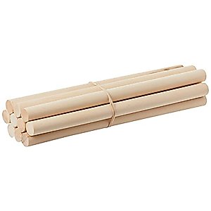 Unfinished Birch Dowel Rods for Crafts – 10-Pack, 3/4 x 12 in. Kiln-Dried Wooden Dowel Rod Craft Sticks in Bulk – Durable Wood Sticks That Resist Warping for Home, School, DIY, & More by Hygloss