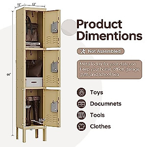 AFAIF Locker, Metal Locker for Employees, Steel Lockable Locker Storage Cabinet for School Gym Home Office Staff