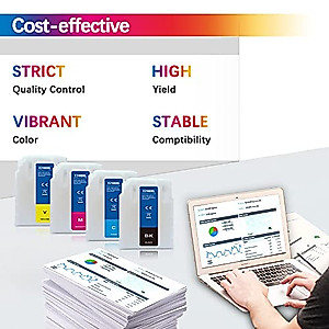 CHENPHON Remanufactured T748XL [High Capacity] Ink Cartridge Replacement for Epson 748XL 748 T748 T748XL to use with Epson Workforce Pro WF-6090 WF-6530 WF-6590 WF-8090 WF-8590 Printers (Color Set)