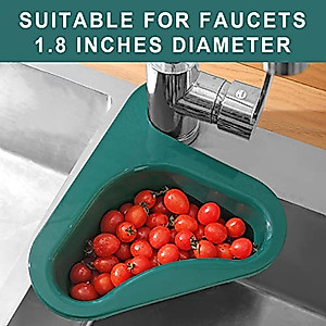 OFCTACK Swan Drain Strainer Basket 2 Pack Plastic Kitchen Garbage Disposal Stopper Sink Corner Accessories for Faucets Diameter Max 1.8 inches, Green