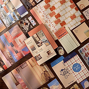 Draupnir Aesthetic Scrapbook Kit(348pcs), Bullet Junk Journal Kit with Journaling/Scrapbooking Supplies, Stationery,A6 Grid Notebook with Graph Ruled Pages DIY Scrapbook Gift for Teen Girl Kid(Sunset)