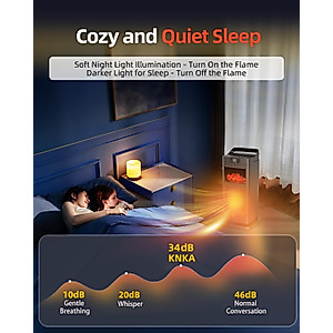 KNKA Space Heater with Thermostat, Electric Space Heaters for Indoor Use, 90° Oscillation, 4 Mode, 12H Timer, 1500W Fast Heating Ceramic Heater for Bedroom, Home, Office - ETL Certified, 13.78"