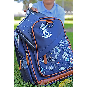 School Backpack 15" with Laptop Sleeve | Kids Galaxy Space Book Bag Dabbing Spaceman Astronaut | Stars Rucksack Lightweight Water Resistant and Durable for Travel and Hiking