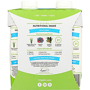 Orgain, Nutri Shake Sweet Vanilla Bean Organic, 11 Fl Oz, 4 Pack