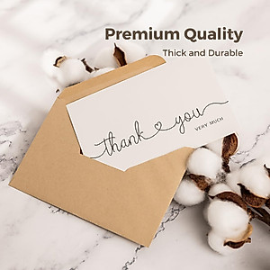 24 Pack Thank You Cards Bulk with Kraft Envelopes and Stickers, 4x6 In Professional Looking | Suitable for Business, Baby Shower, Wedding, Small Business, Graduation, Bridal Shower, Funeral