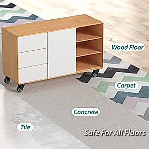 4 inch Swivel Caster Wheels, Heavy Duty Plate Casters with no Brake Total Capacity 1200lbs (Pack of 4）