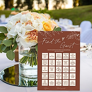 JarThenaAMCS 50 Sheets Boho Bridal Shower Game Cards Double Sided Party Game Activity Cards for Would She Rather & Find The Guest Wedding Bridal Shower Bachelorette Party Games Supplies