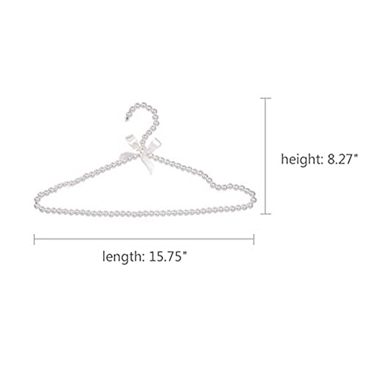Aimeely 10PCS Pearl Beaded Clothes Rack Large Bowknot Wedding Shop Daily Pants Hangers 1#