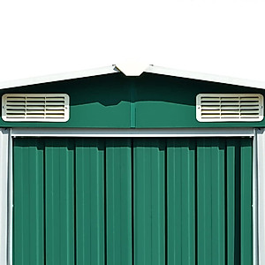 Outdoor Storage,Small Metal Shed,Tool Storage,for Garden,Backyard,Patio,Deck,Garden Shed 101.2" x 192.5" x 71.3" Metal Green