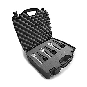 CASEMATIX Wireless Microphone Case Compatible with Shure, AKG, Sennheiser, GTD, Innopow, Fifine and Other Mic Receivers and Transmitters in Customizable Foam - Case Only for Mics