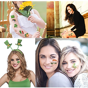 St Patricks Day Tattoos, 20 Unique Sheets St. patrick's Day Temporary Tattoos Shamrock, 4 Leaf Clover Temporary Tattoos Irish St Patricks Day Decorations (180+Pcs)