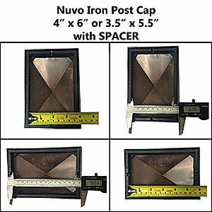 Nuvo Iron Pyramid Post Cap, 4" x 6" - Black