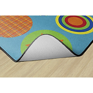 Flagship Carpets Patterned Circles Colorful Multicolor Seating Carpet for a Gathering Place, Children's Classroom Rug or Kids Educational Area, 7'6" x 12', Seats 24, Rectangle