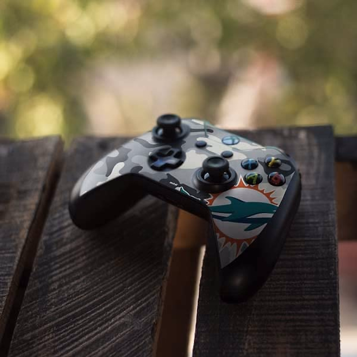 Skinit Decal Gaming Skin compatible with Xbox One S Controller - Officially Licensed NFL Miami Dolphins Camo Design