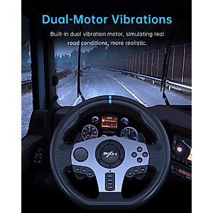 PXN V9 Gaming Racing Wheel with Pedals and Shifter, 270/900 Degree Steering Wheel for PC, Xbox One, Xbox Series X/S, PS4, PS3 and Switch