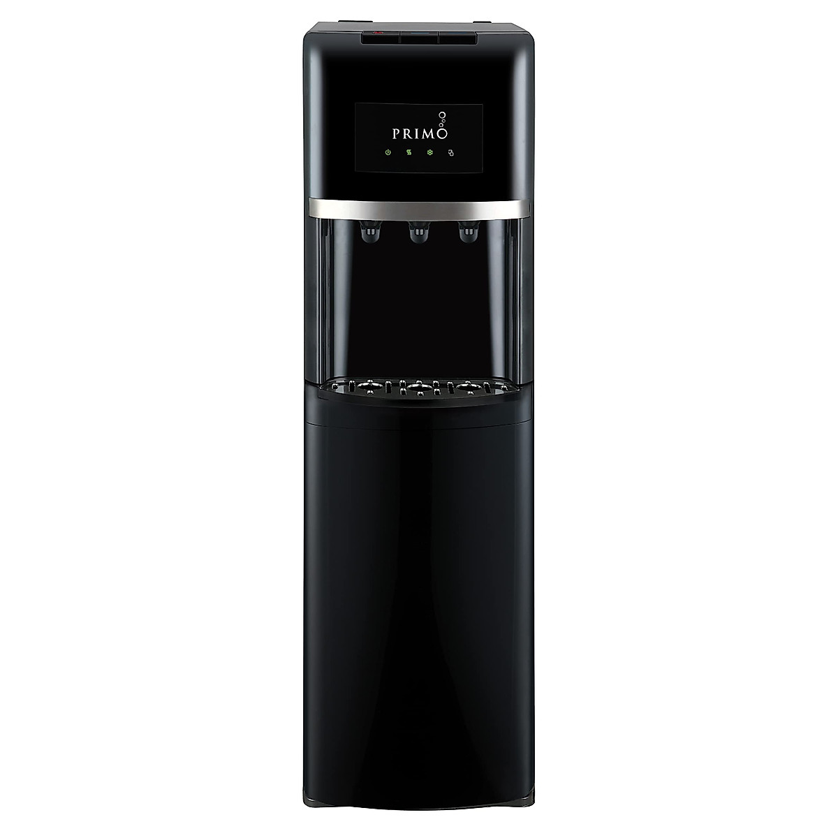 Primo Bottom Loading Water Dispenser, 3 Temp (Hot-Cool-Cold) Water Dispenser for 5 Gallon Bottle w/Child-Resistant Safety Feature, Black with Black Stainless Door