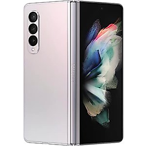 Samsung Galaxy Z Fold3 Fold 3 5G T-Mobile Locked Android Cell Phone US Version Smartphone Tablet 2-in-1 Foldable Dual Screen Under Display Camera - (Renewed) (256GB, Phantom Silver)