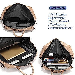 LING SHUIWEN LSW Women Backpack Purse Fashion Leather Large Designer with Laptop Compartment Luggage Strap Travel Ladies Shoulder Bags Convertible Satchel Handbags