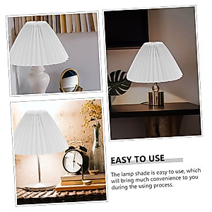 NOLITOY 1Pc Pleated lampshade retro home decor flower embellishments white lamp shade table fabric lamp shade Table Lamp Lampshade mushroom lamp Durable Lampshade Cloth Lampshade Simple