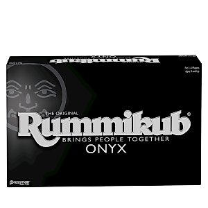 Rummikub Onyx Edition - Sophisticated Set with Unique Black Rummikub Tiles and Vibrantly-Colored Engraved Numbers by Pressman, Multi Color