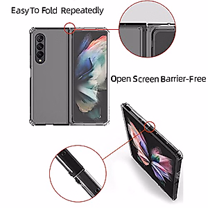 Boaoige Magnetic Clear Case for Samsung Galaxy Z Fold 3 5g, Compatible with Magsafe Card Wallet and Wireless Charger, Transparent Shockproof and Drop-Proof Case
