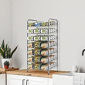 Can Organizer for Pantry 7-tier Can Organizer Can Good Organizer for Pantry Shelf Holds up to 84 Cans Can Rack Dispenser for Pantry, Kitchen, Cabinet Silver
