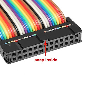 uxcell IDC Rainbow Wire Flat Ribbon Cable 26 Pins 66cm Length 2.54mm Pitch Type-B