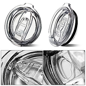 20oz Tumbler Replacement Lids Spill Proof Splash Resistant Lids Covers for 3.25in Cup Mouth Compatible with Classic Stainless Steel Tumblers YETI Rambler Atlin, Beast Juro SUNWILL Cup (2 Pack)