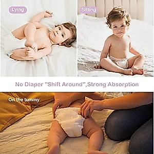 Babycozy Boucy Soft Newborn Diapers for Sensitive Skin, Hypoallergenic Disposable Diapers, Plain White Diapers Without Chlorine, Soft Diapers for Baby&Infant&Preemie, Size 1(8-14lb) 82 Count