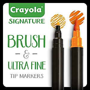 Crayola Brush & Detail Dual Tip Marker Set (32ct), Adult Coloring Markers, Gifts for Teens & Adults