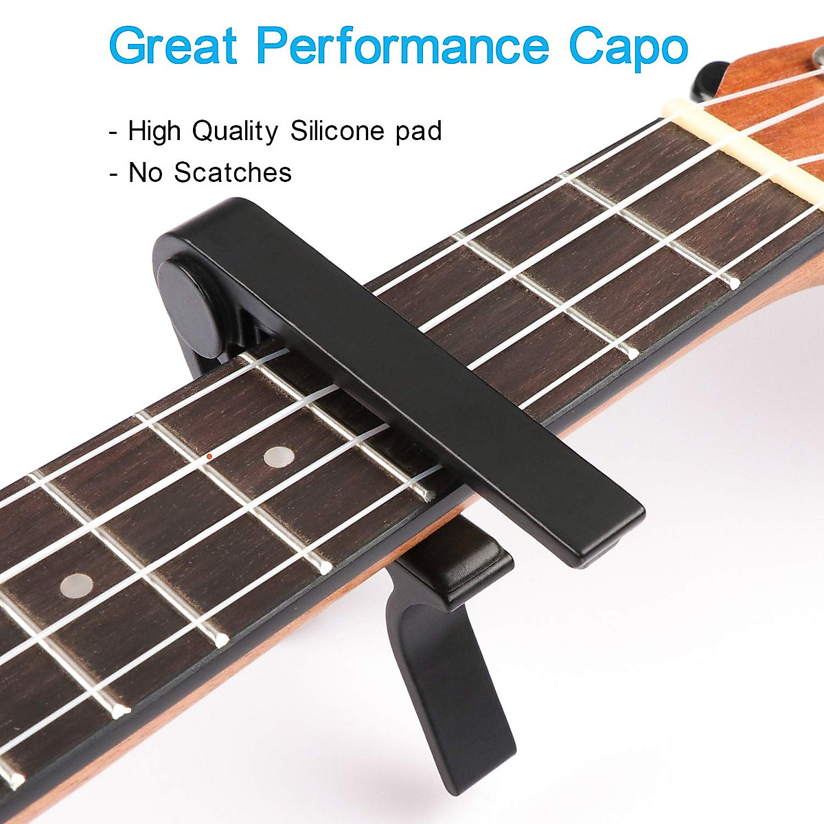 Ukulele Strings, Yoklili 5 Sets of Nylon Ukulele Strings with 10 Felt Picks, String Winder for Soprano (21 Inch) Concert (23 Inch) Tenor (26 Inch) Ukulele, and Capo included