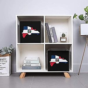 Dominica Map Flag Large Cubes Storage Bins Collapsible Canvas Storage Box Closet Organizers for Shelves