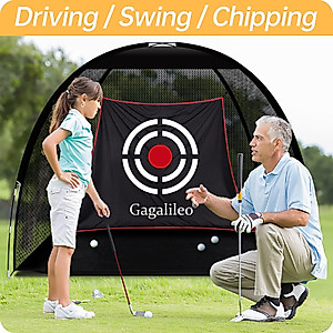 Golf Hitting Practice Nets for Backyard Driving Heavy Duty Men Real Indoor Golf Balls Hitting Pitching Driving Nets for Indoor Outdoor Garage Use Golfing Swing Training Impact Cages with Frame and Net