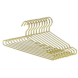 Nature Smile17.7 inches Gold Metal Coat Hangers, Space Saving Wire Hangers, Metal Clothes Hangers, Standard Suit Hangers Ideal for Everyday Use,10 Pack, Gold