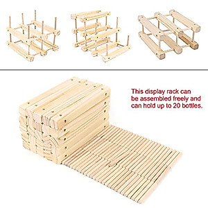 DYRABREST Wine Rack, 20 Bottles Countertop Wine Racks, DIY Stackable Modular Wine Bottle Display Storage Organizer Shelf Freestanding Floor Wine Rack for Home Kitchen Restaurants