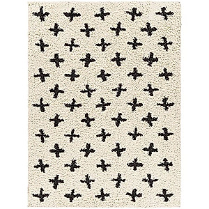 Artistic Weavers Moroccan Soft Mora Shag Area Rug,5'3" x 7', Cream/Charcoal