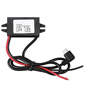 DC-DC 12V to 5V 3A Micro USB Converter Voltage Step Down Regulator Waterproof Power Converters for Car Smartphone