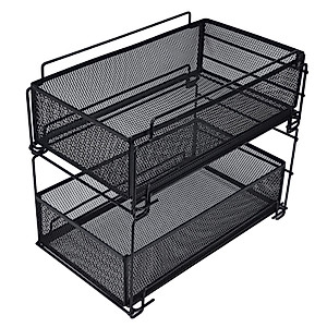 Kitchen Cabinet Organizer,Under Sink Cabinets Organize Countertop Storage Basket Storage Drawer Basket Rack Kitchen Storage Drawer Basket Rack Multilayer Kitchen Shelf Sliding Under Sink Drawer