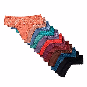 Alyce Intimates Women’s All Lace Thong, Pack of 12